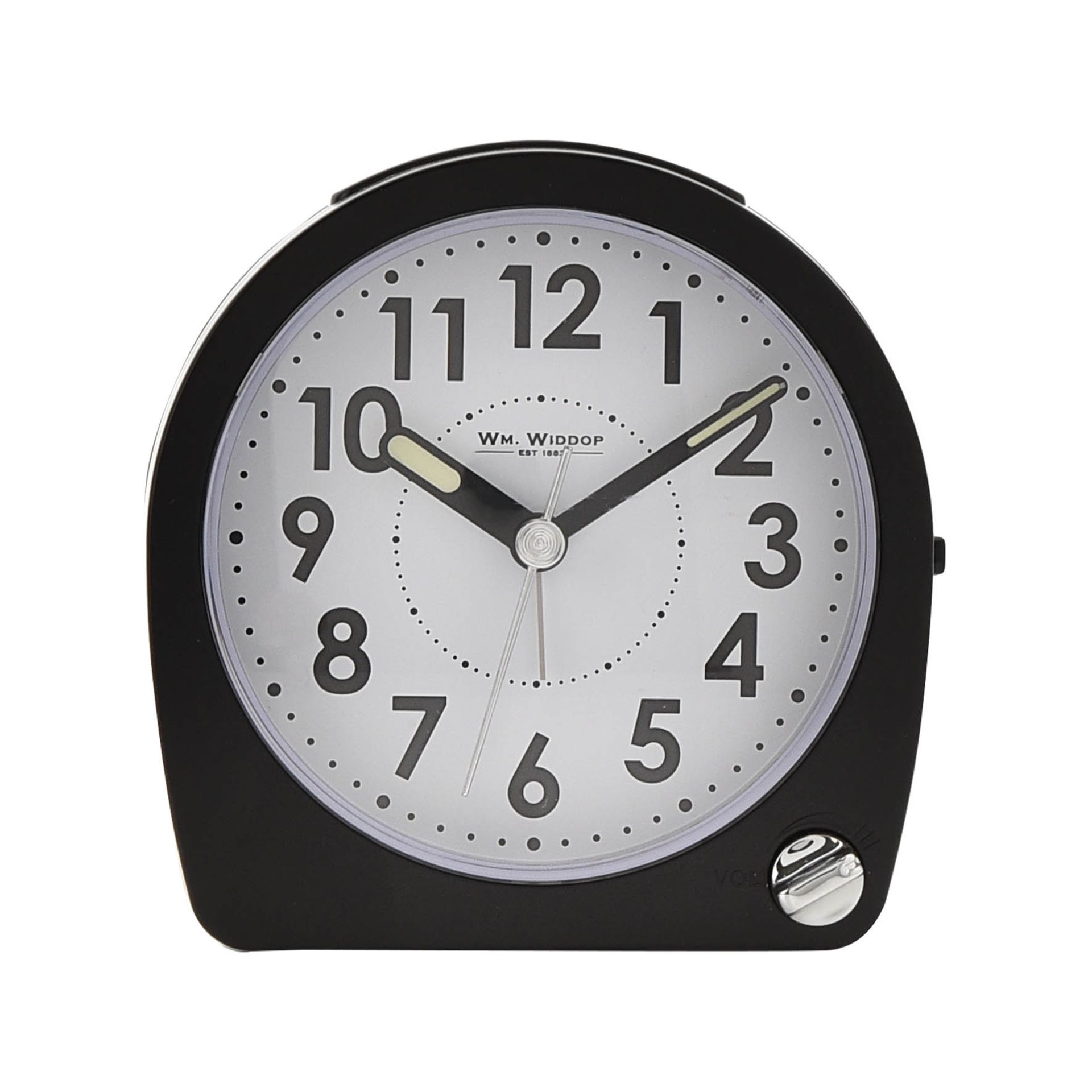 Hometime Round Alarm Clock Light, Snooze, Sweep - Black | Widdop and Co.