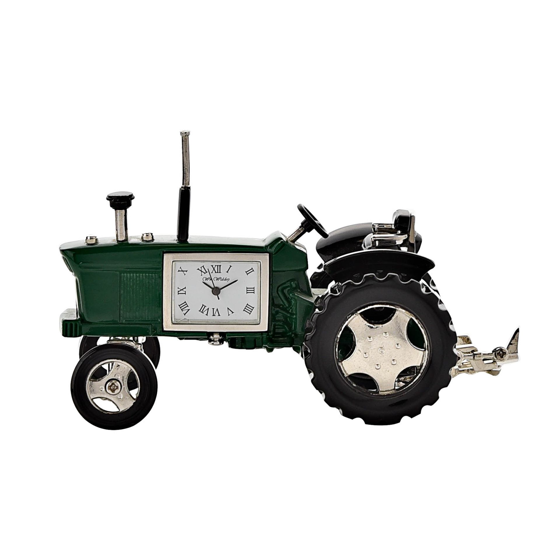 Wm Widdop Miniature Clock Tractor Green & Black Roman Dial | Widdop and Co.