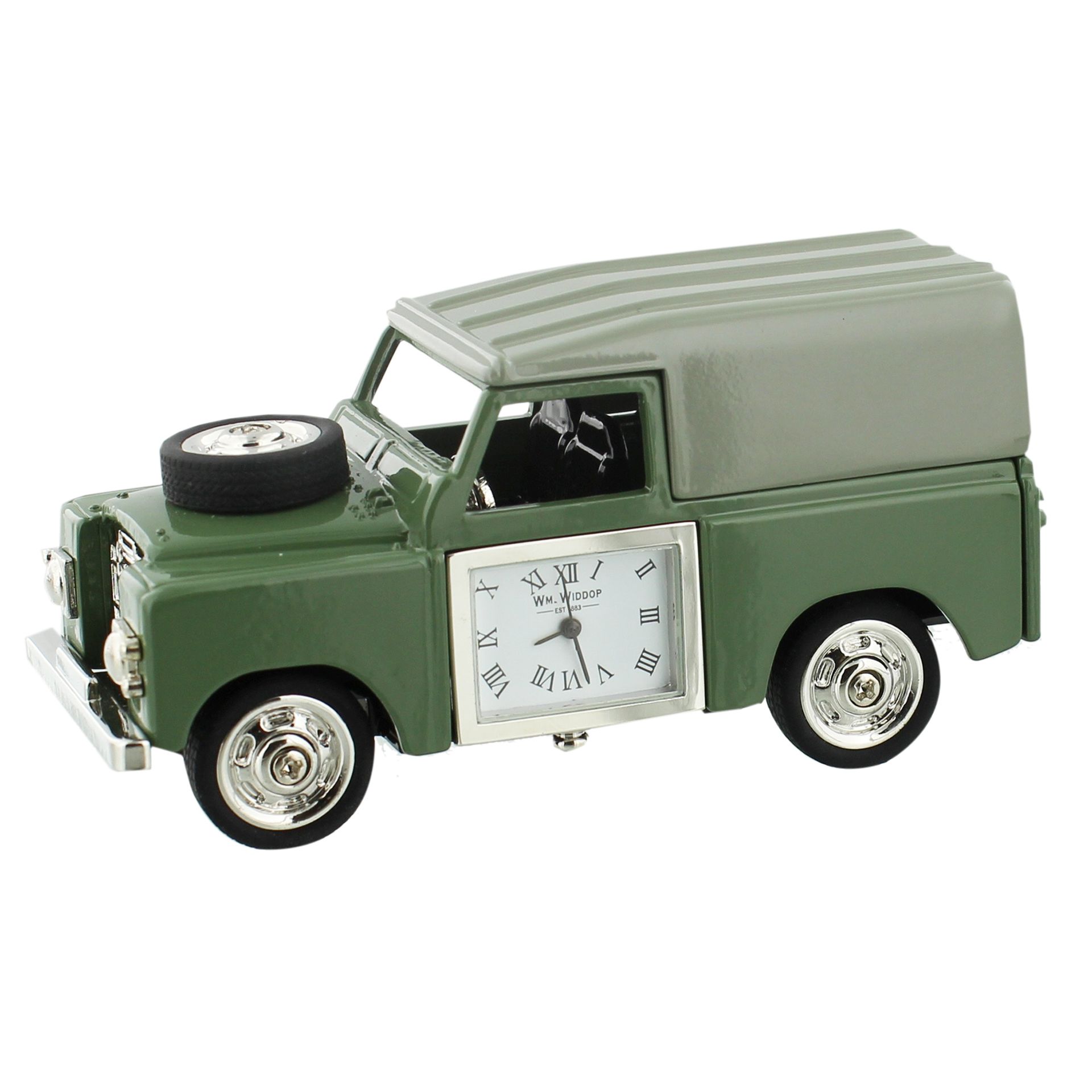 Wm Widdop Miniature Clock - 4 Wheel Drive Green | Widdop and Co.