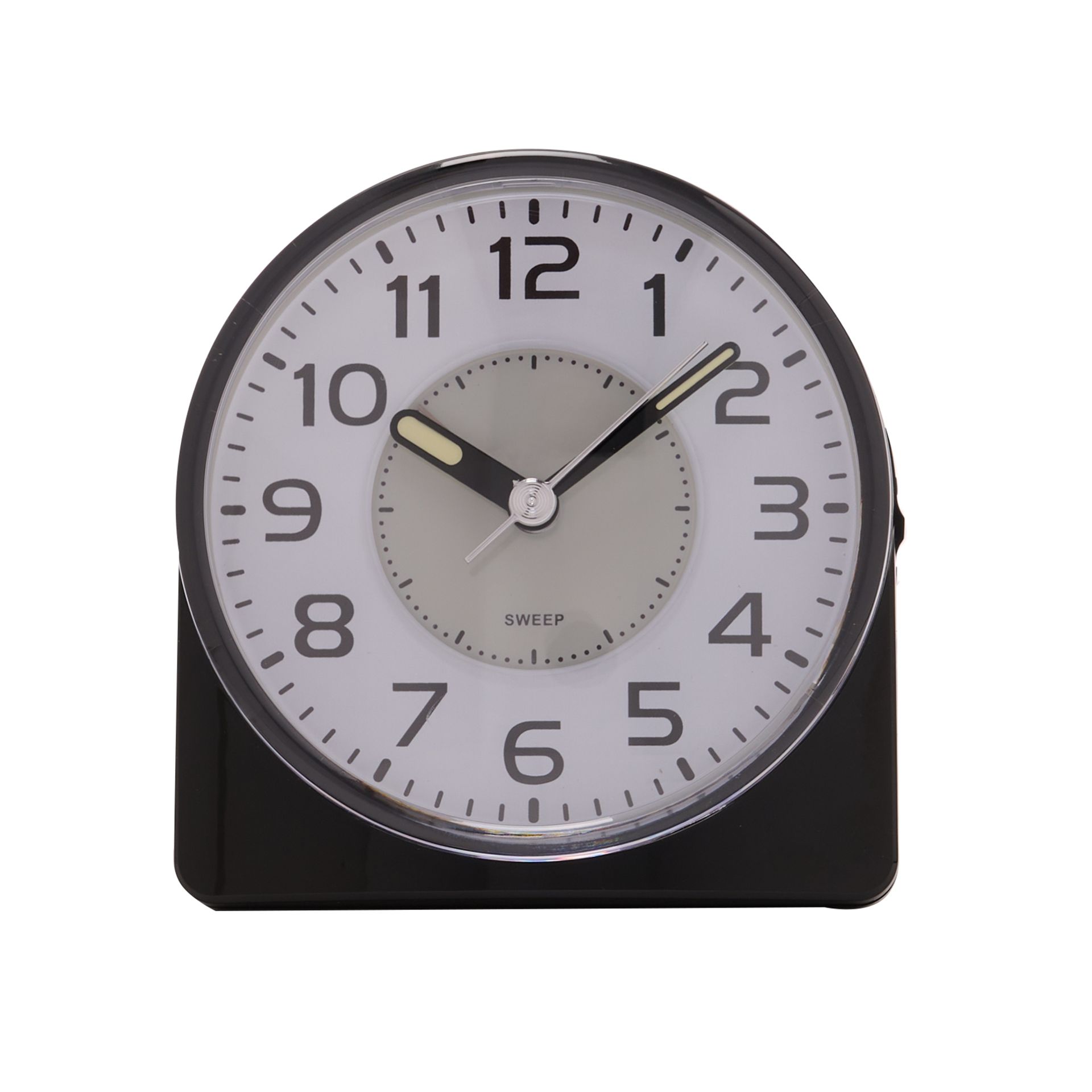 Hometime Silent Sweep Round Face Blinking Light Alarm Clock - Black ...
