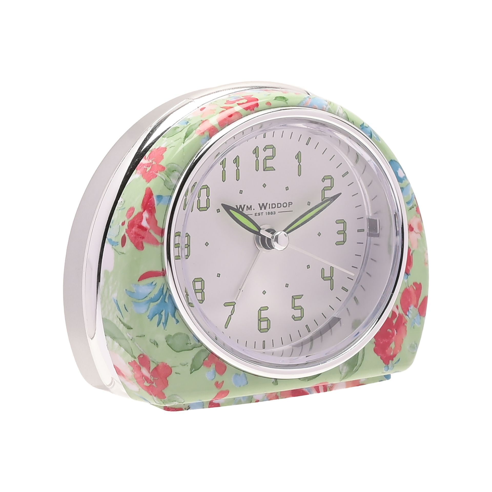 Wm.Widdop Quartz Alarm Clock - Green Leaf Design L/S/C | Widdop and Co.