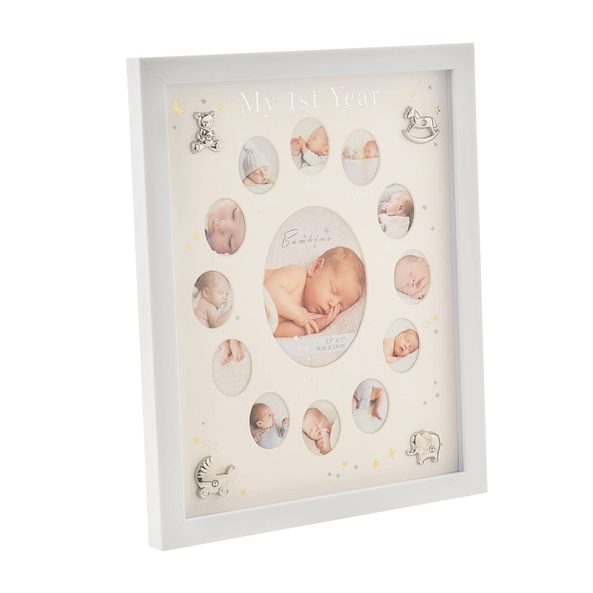 Bambino Multi Aperture First Year Frame with Silver Icons | Widdop and Co.