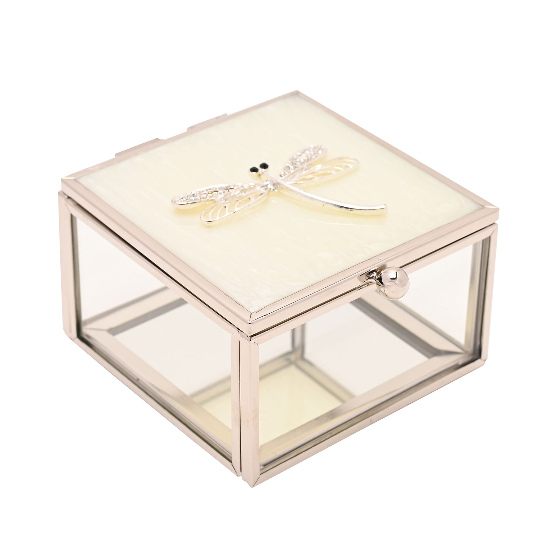 Sophia Dragonfly Trinket Box with Enamel Lid and Diamantes | Widdop and Co.