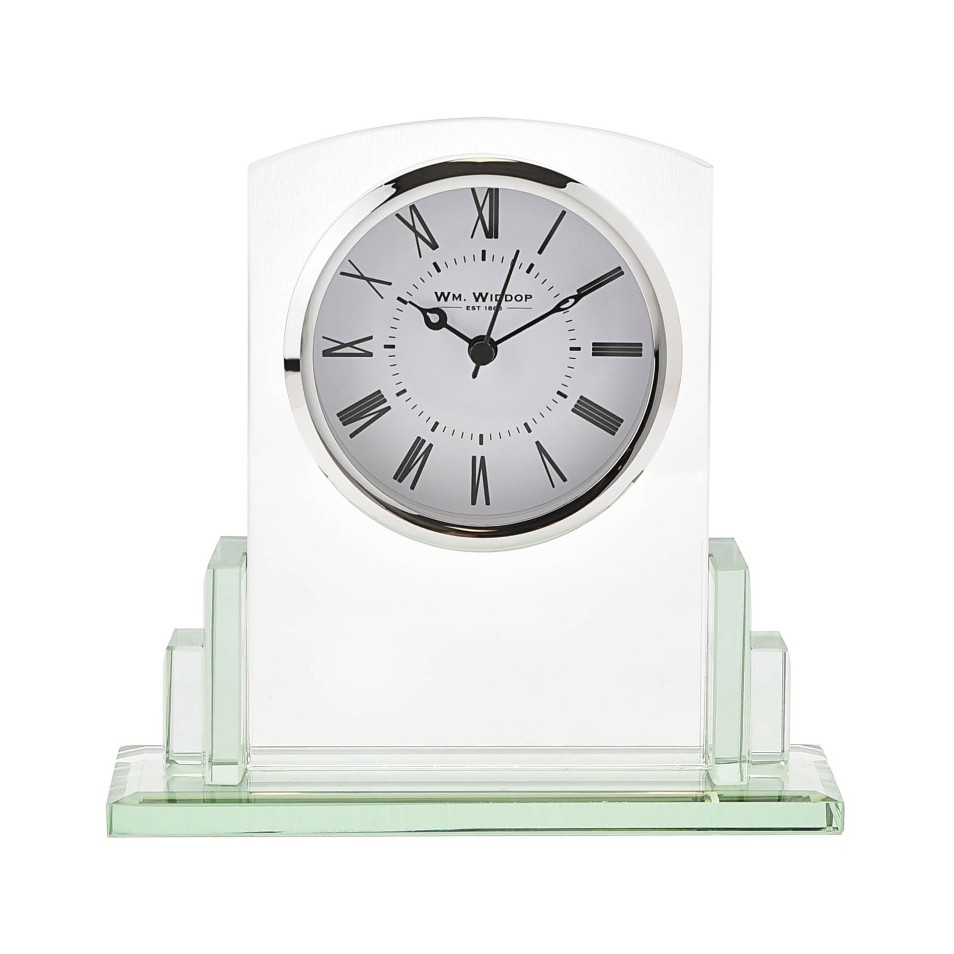 Wm.Widdop Square Glass Mantel Clock | Widdop and Co.