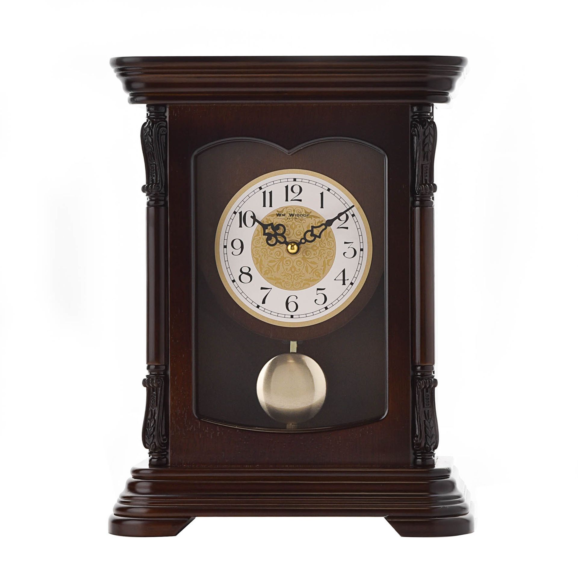 Wm. Widdop Wooden Mantel Clock with Pendulum Arabic Numerals | Widdop ...