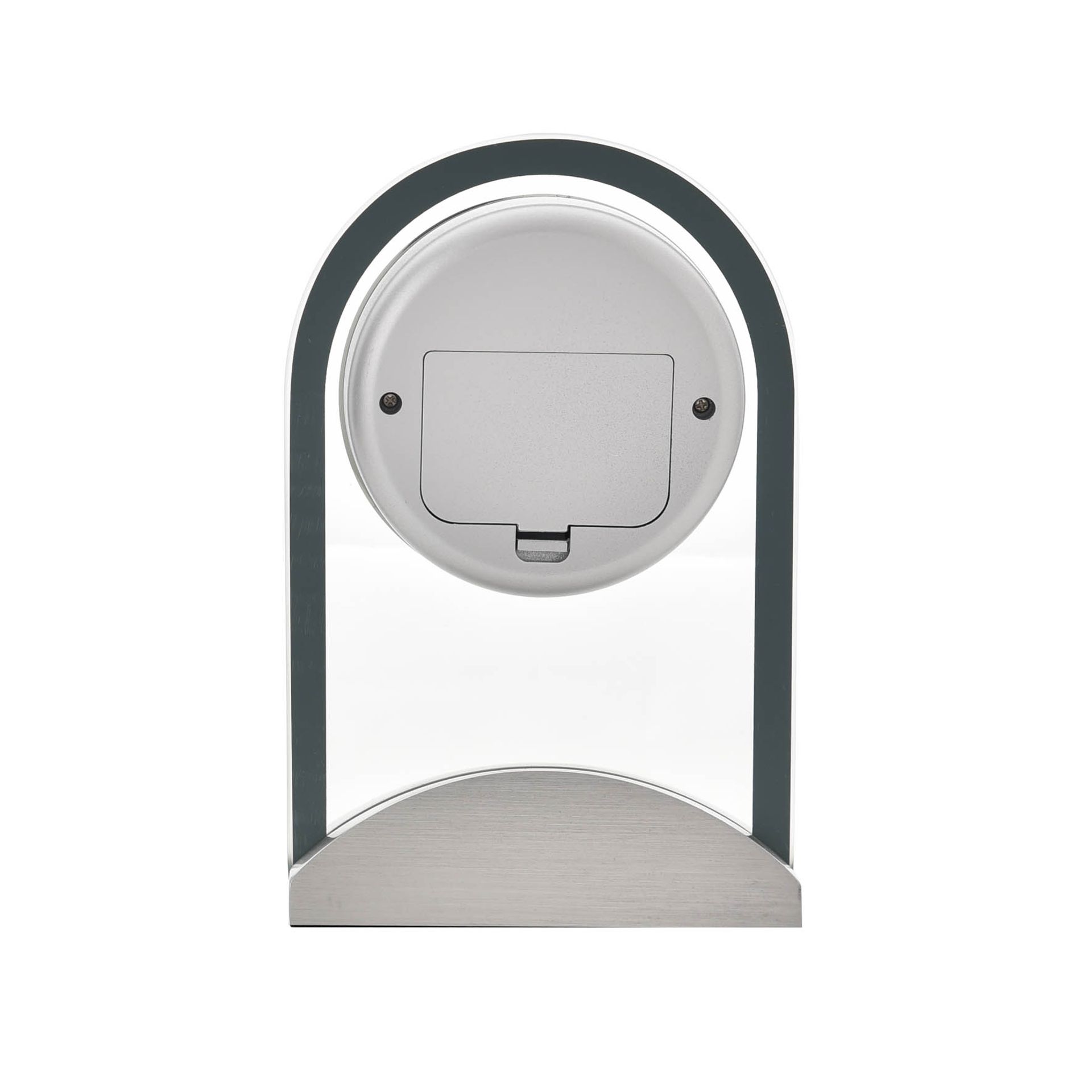 Wm.Widdop Glass Panel Aluminium Base Mantel Clock | Widdop and Co.