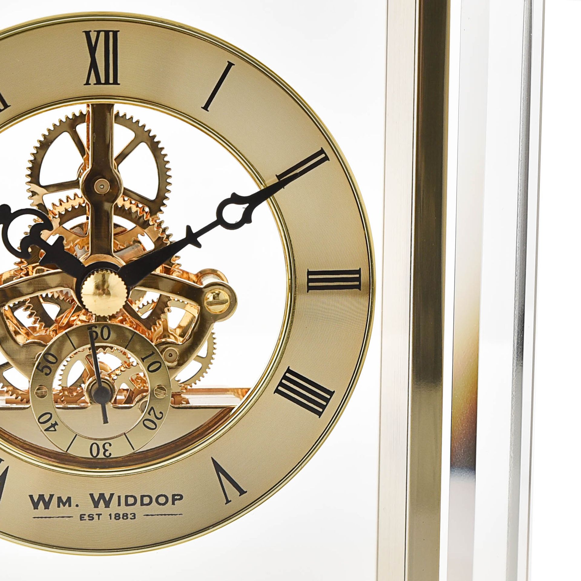 Wm. Widdop Gold Mantel Clock with Handle Skeleton Movement *(12/10 ...