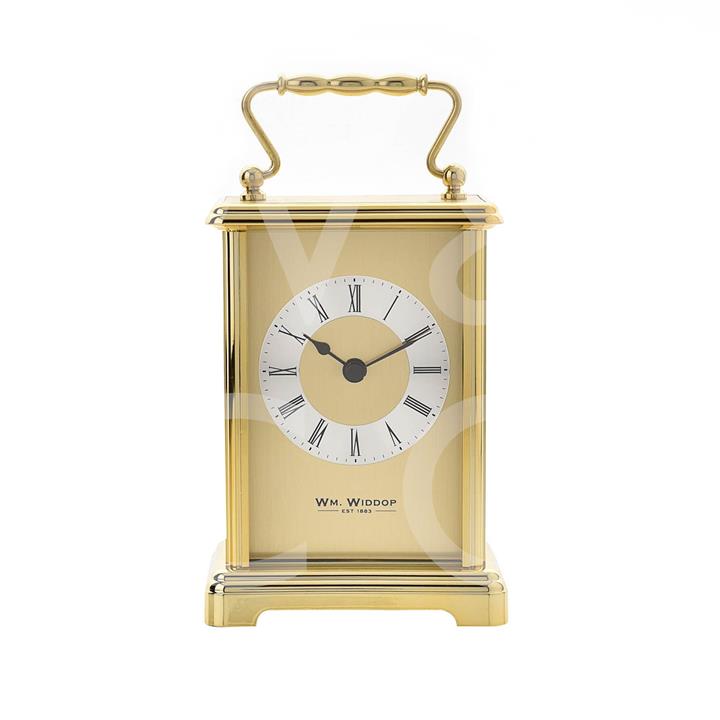 Wm.Widdop Carriage Clock - 2 tone gilt dial | Widdop and Co.