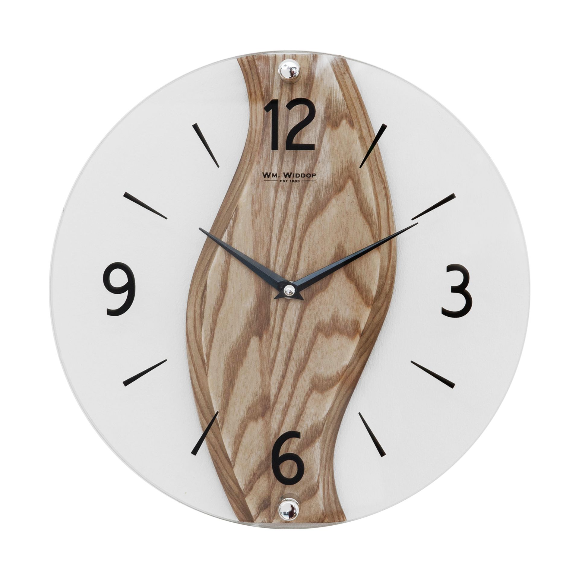 Wm.Widdop Solid Wood Round Wall Clock 30cm | Widdop and Co.