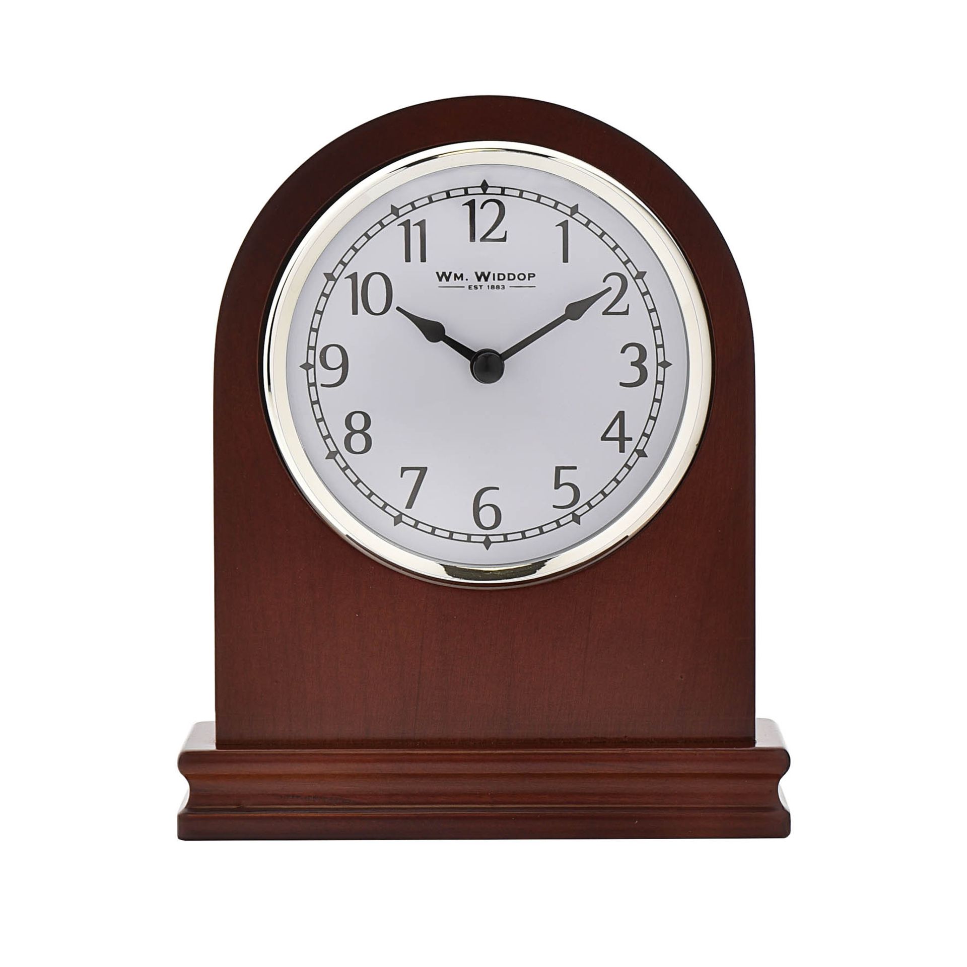 Wm. Widdop Arched Walnut Wood Mantel Clock with Arabic Dial | Widdop ...