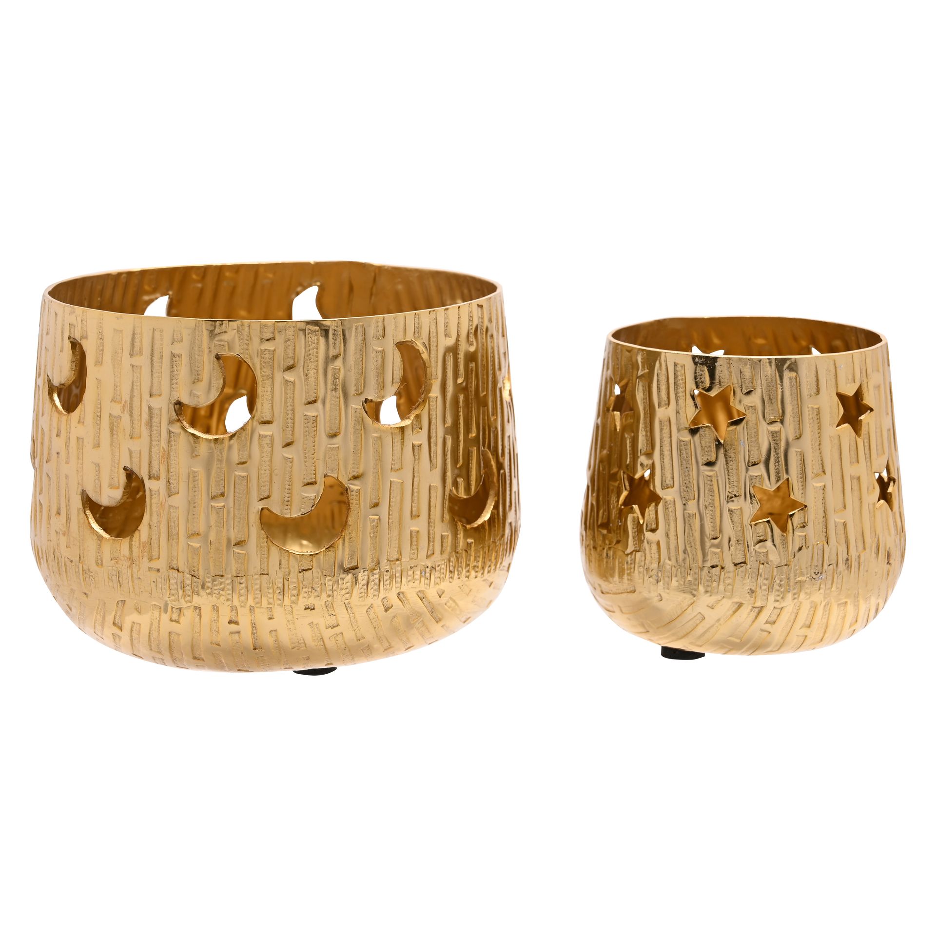 Celestial Set of 2 Gold Moon and Star Metal Votives | Widdop and Co.