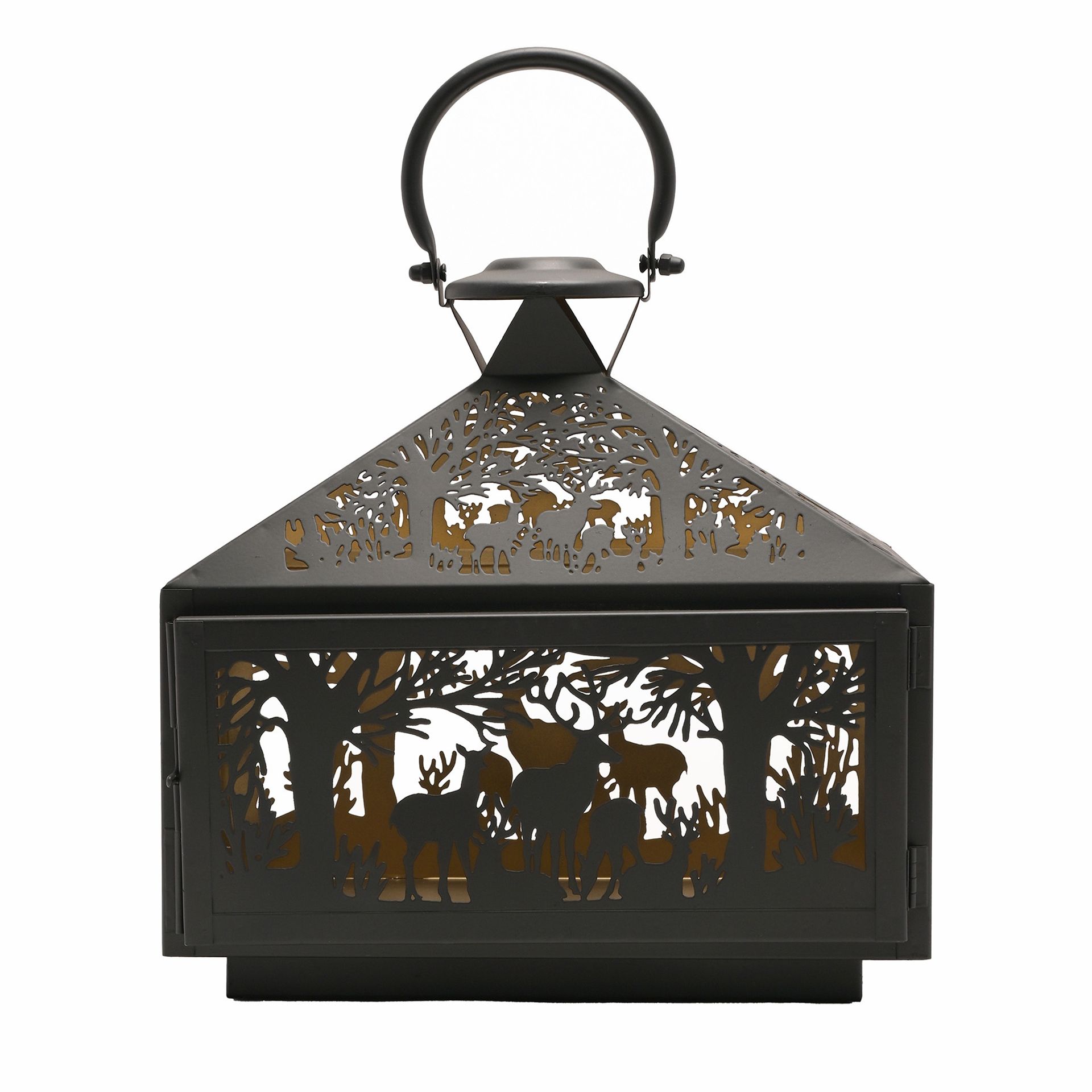 Stag Silhouette Lantern Rectangular | Widdop and Co.